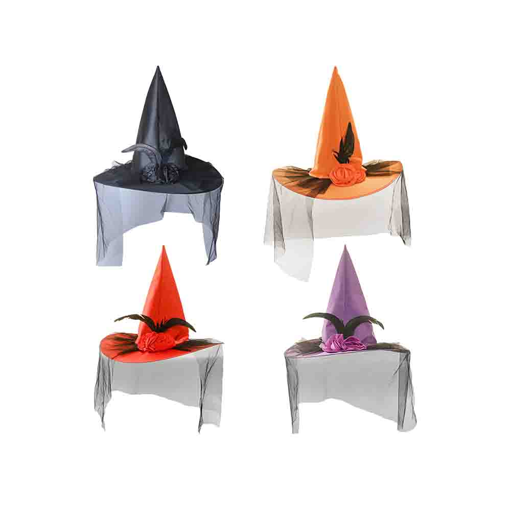 High Top Hat Printed Mesh Mystery Halloween Witch Hat- YANTAI HANYI ...